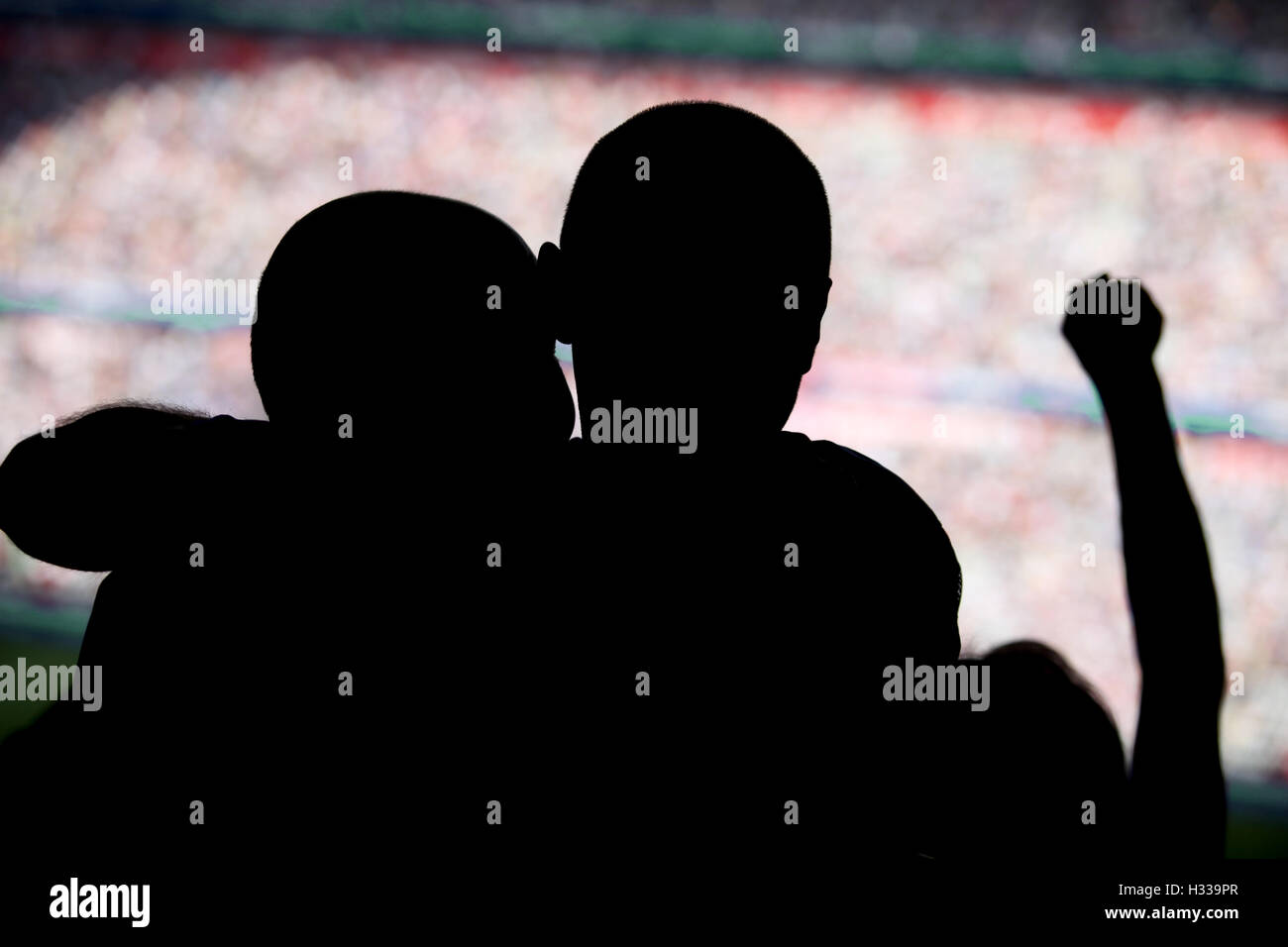 Spectators in a stadium during a football match Stock Photo - Alamy