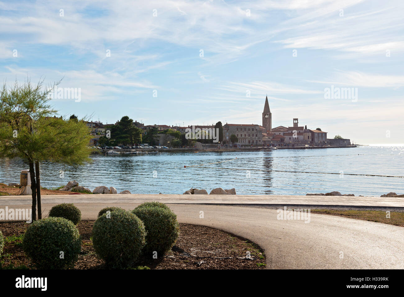 Porec, Croatia - July 6, 2016: View of beautiful Porec Old Town from ...