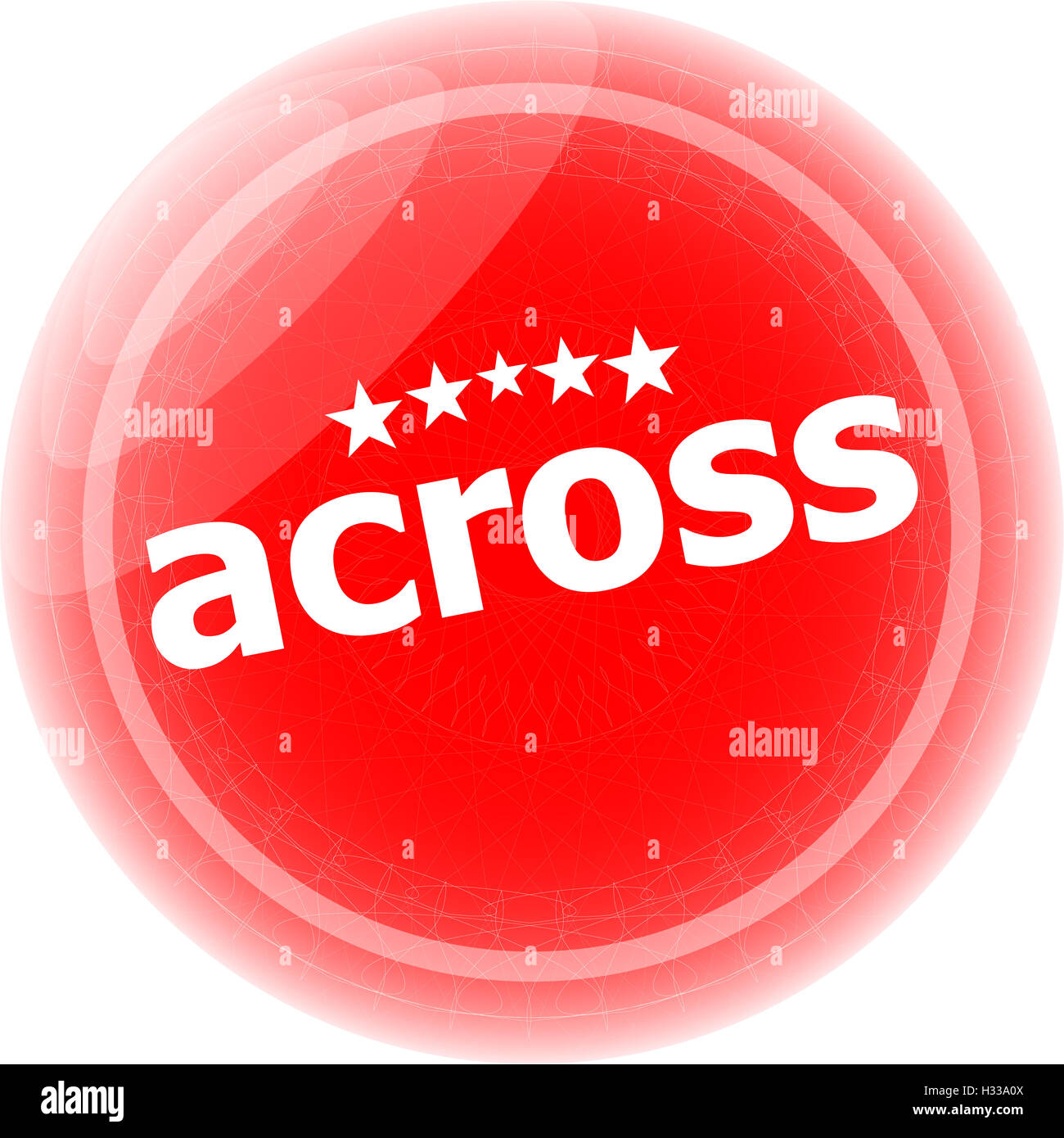 across red stickers, icon button isolated on white Stock Photo - Alamy