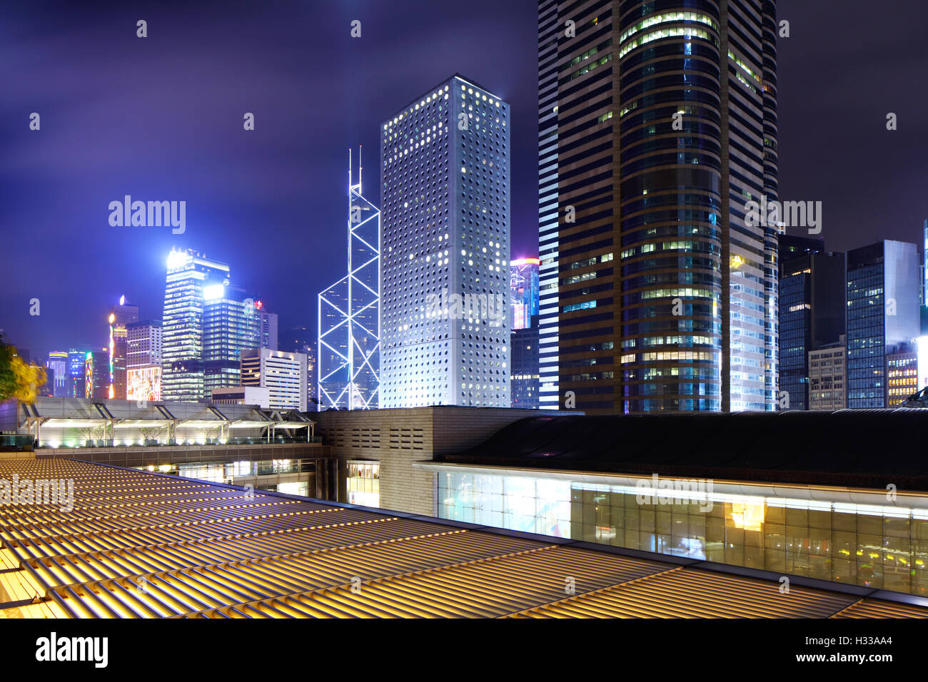 Commercial district in Hong Kong Stock Photo - Alamy