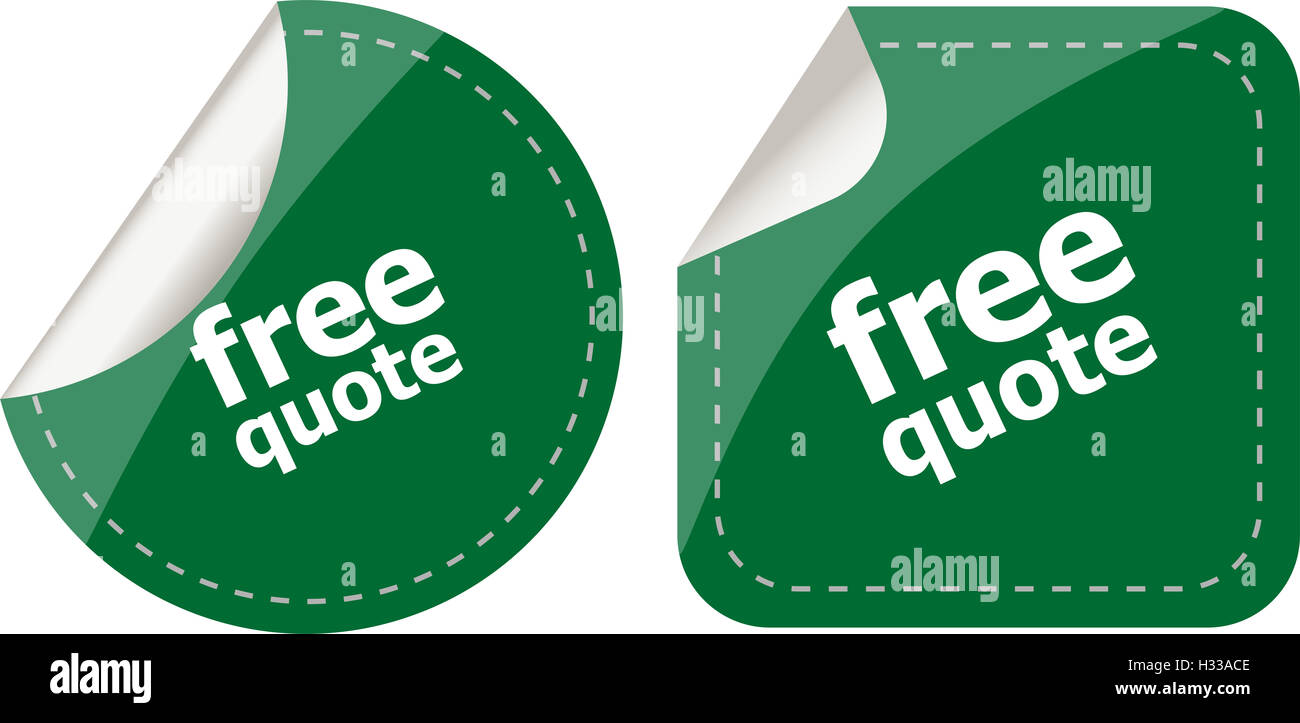 Free quote glossy button set isolated on white Stock Photo - Alamy