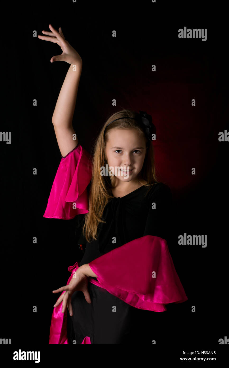 Flamenco little dancer posing Stock Photo - Alamy