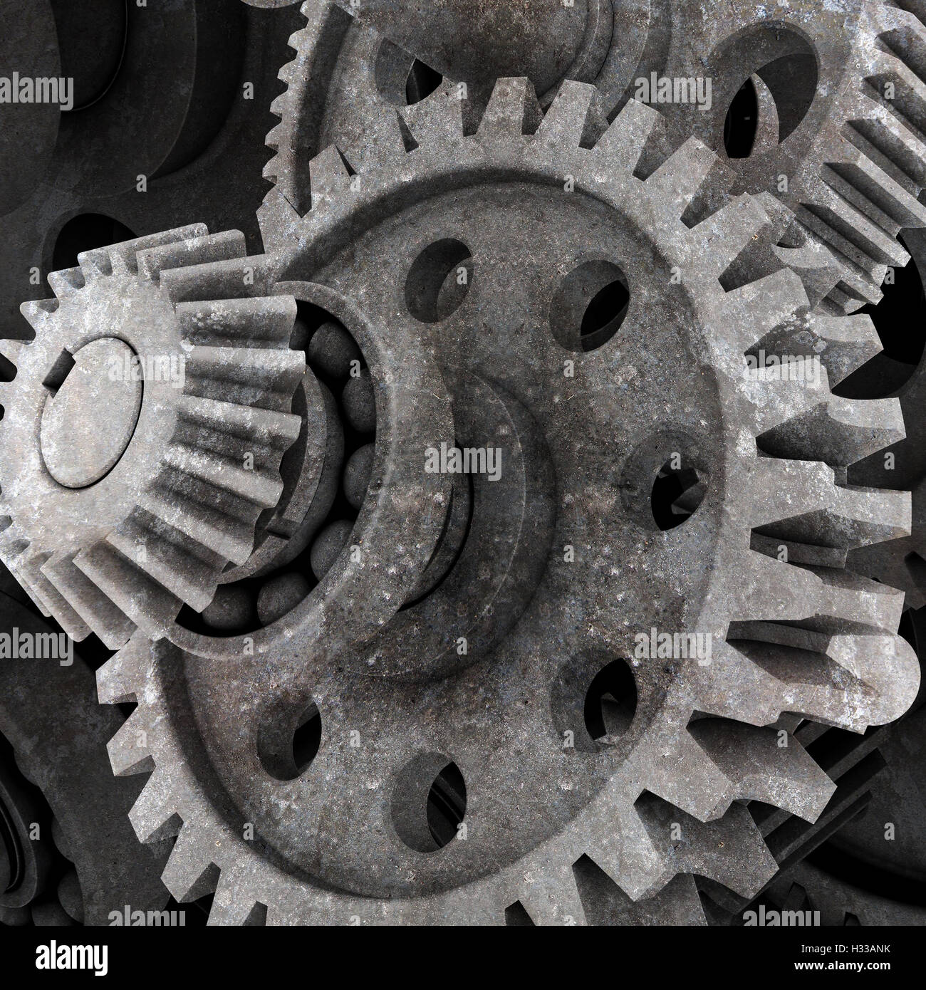 Old gears. Dark grunge background Stock Photo - Alamy