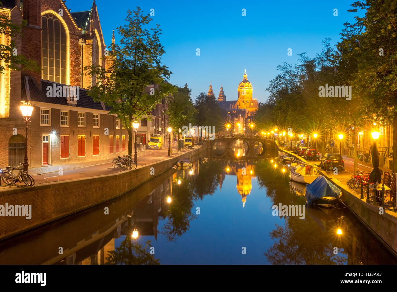 Night Amsterdam red-light district De Wallen Stock Photo - Alamy