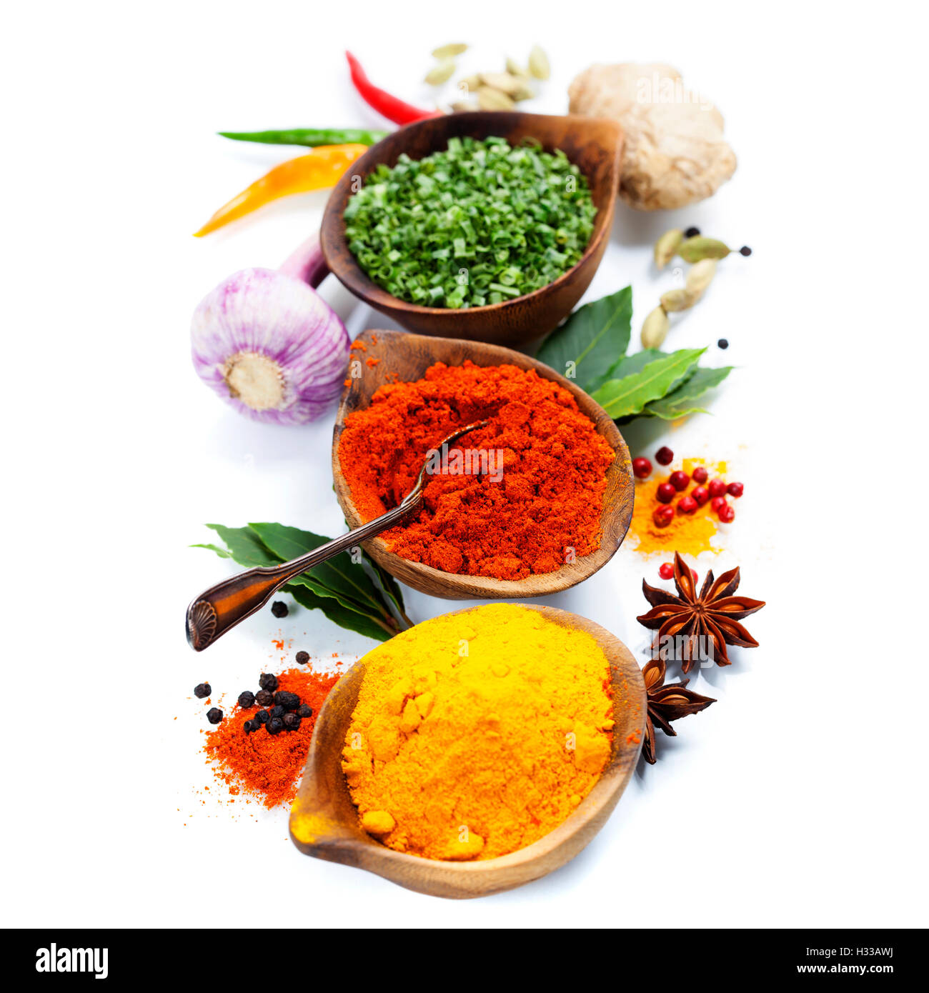 Indian spices herbs Cut Out Stock Images & Pictures - Alamy