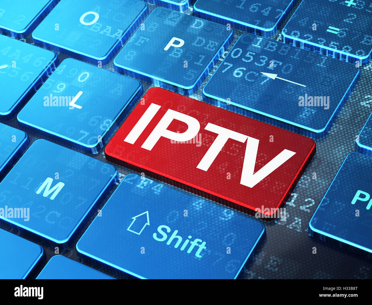 Web development concept: IPTV on computer keyboard background Stock ...