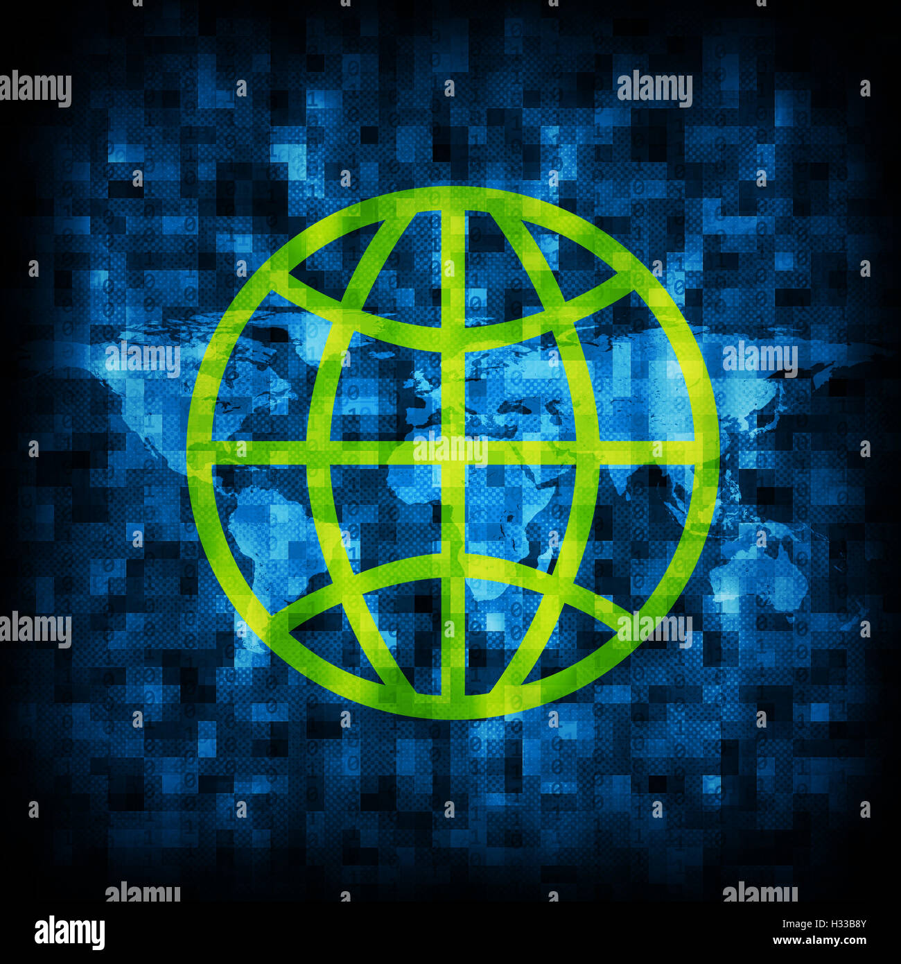 World map binary code numbers hi-res stock photography and images - Alamy