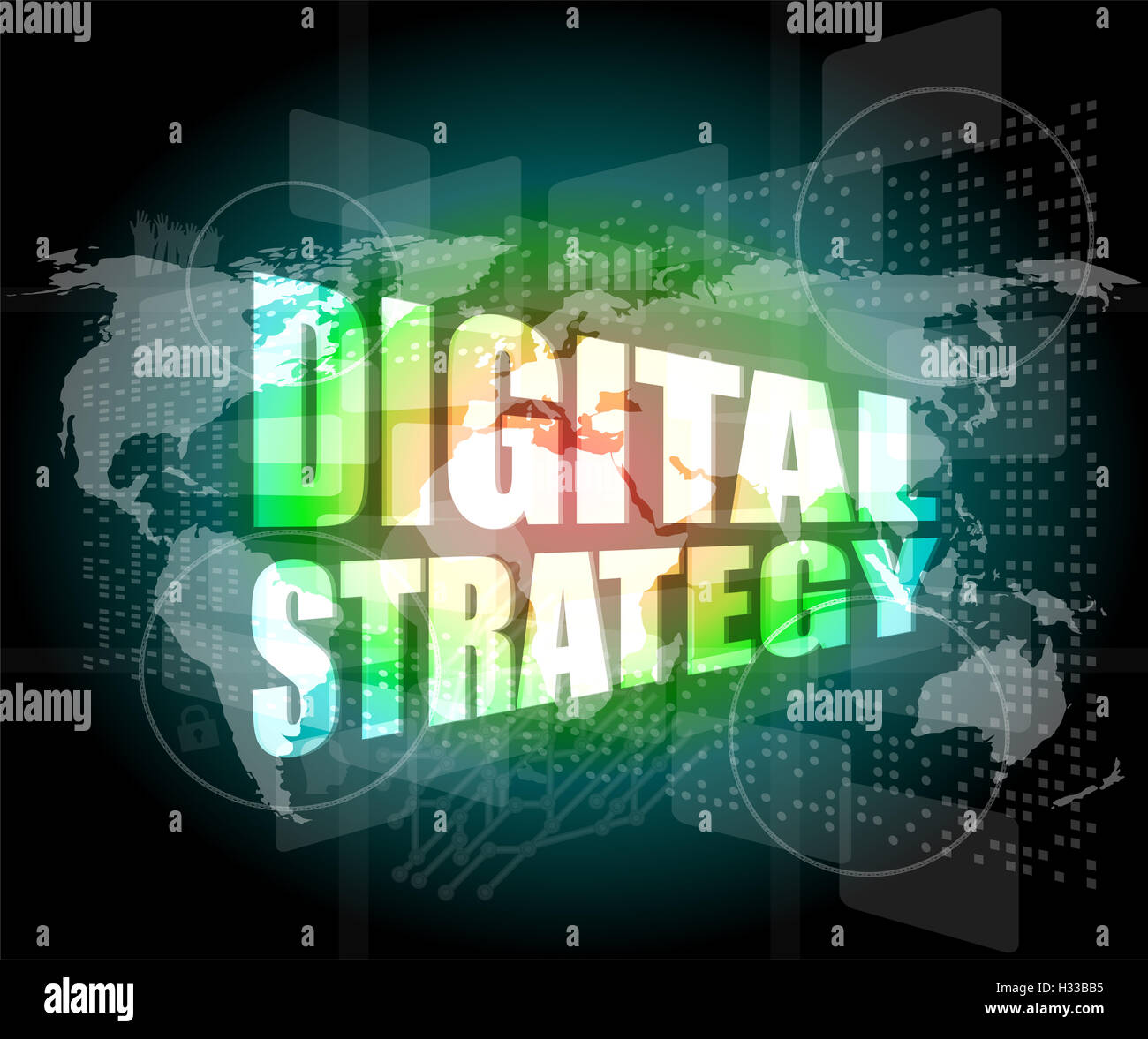 digital strategy word on digital touch screen Stock Photo - Alamy