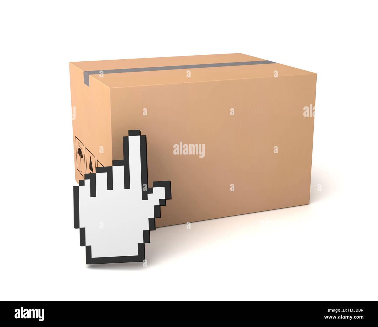 empty cardboard box concept 3d illustration Stock Photo - Alamy