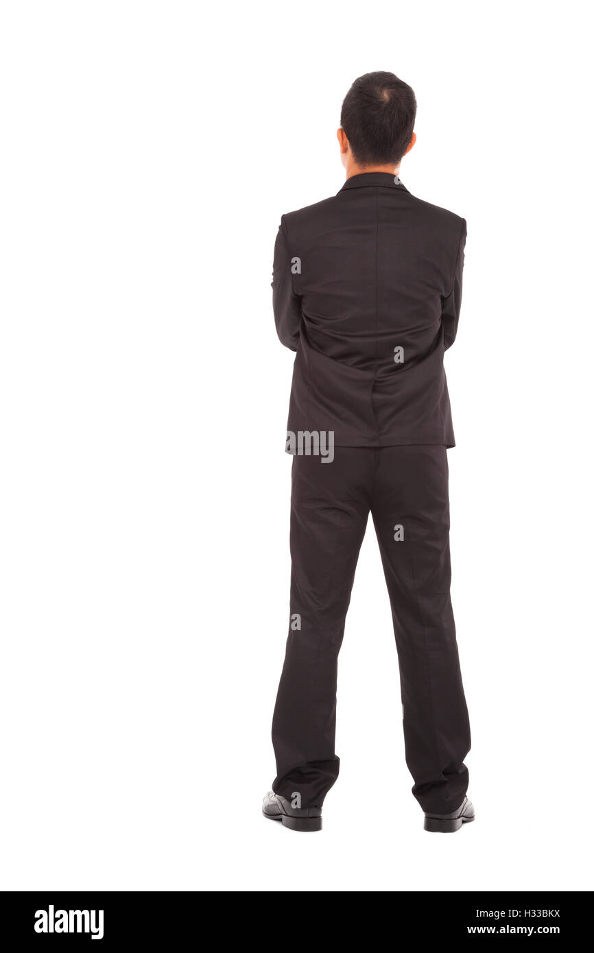 full length of businessman standing and cross arms Stock Photo - Alamy