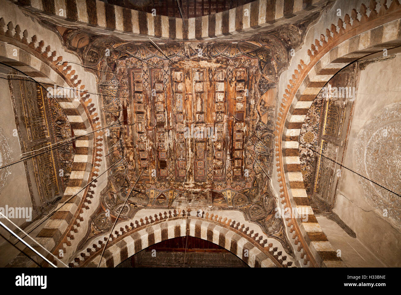 qa'a painted ceiling Cairo, Egypt, mosque of Khushqadam al-Ahmadi 1376 ...