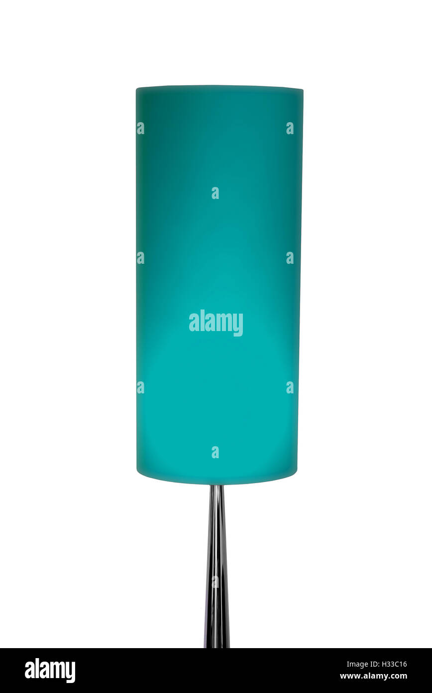 Isolated Modern Design Light Blue Lamp on a white background Stock ...
