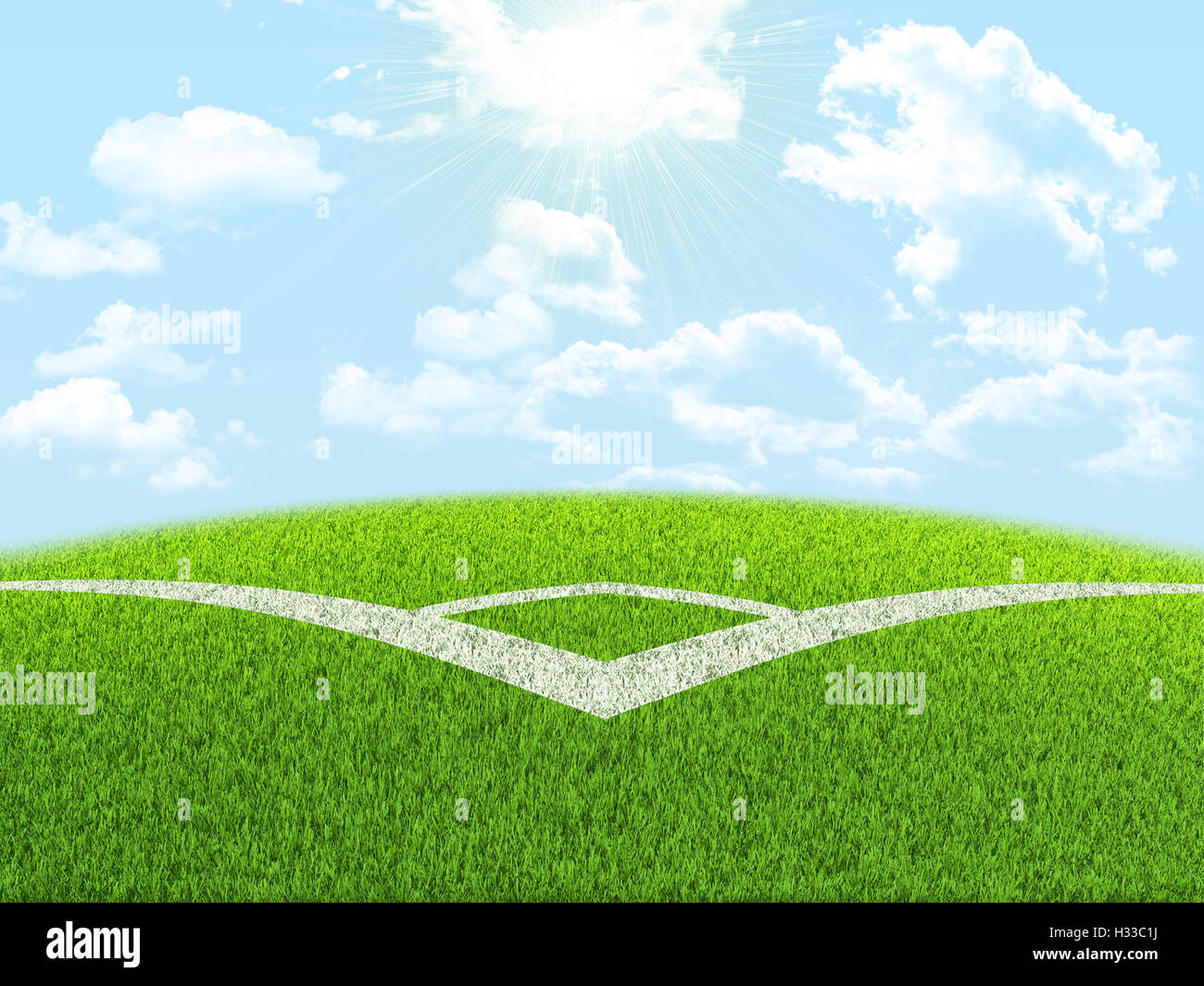Angle of football field Stock Photo - Alamy