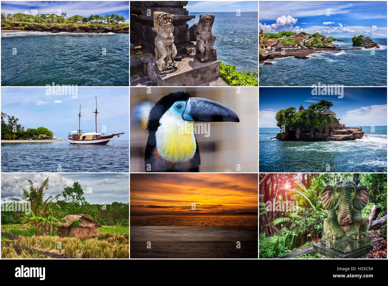 Collage of photos from Bali. Indonesia Stock Photo - Alamy