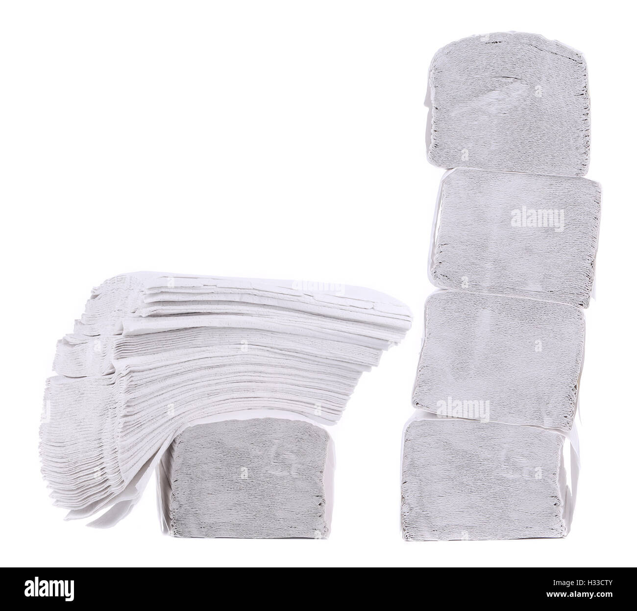Stack of folded disposable papers Stock Photo - Alamy
