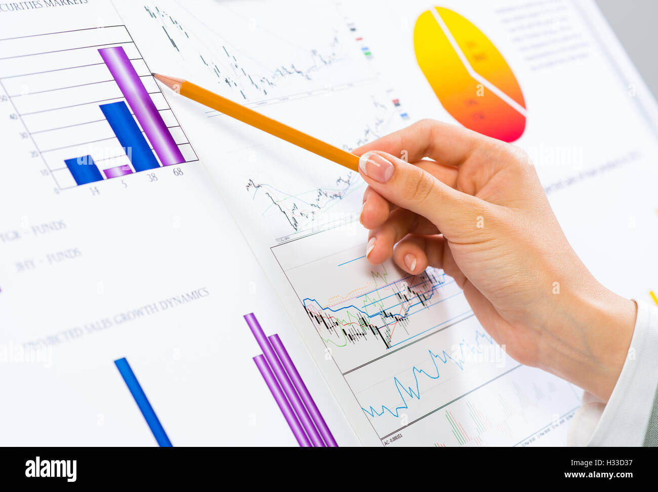 Female hand pointing pencil hi-res stock photography and images - Alamy
