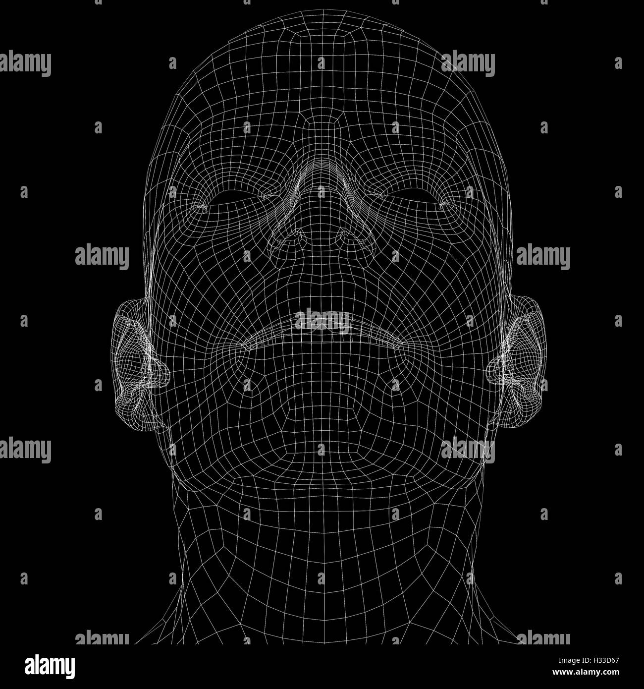 Human Head And Wire Frame High Resolution Stock Photography and Images ...