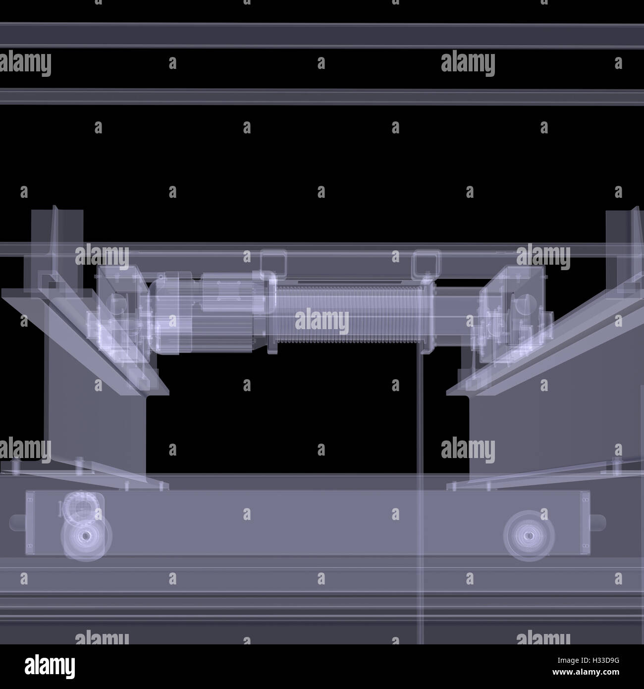Electric hoist. X-ray render Stock Photo - Alamy