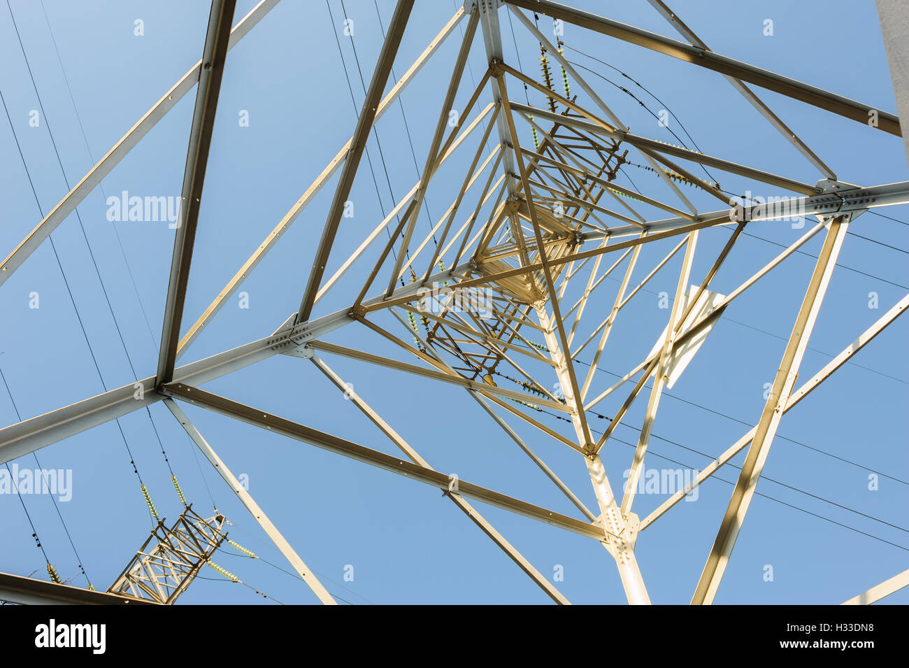high voltage power lines Stock Photo - Alamy
