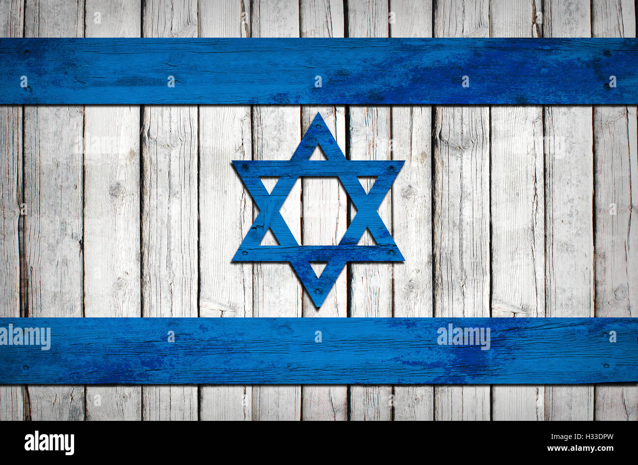 Israeli flag painted on wooden boards Stock Photo - Alamy