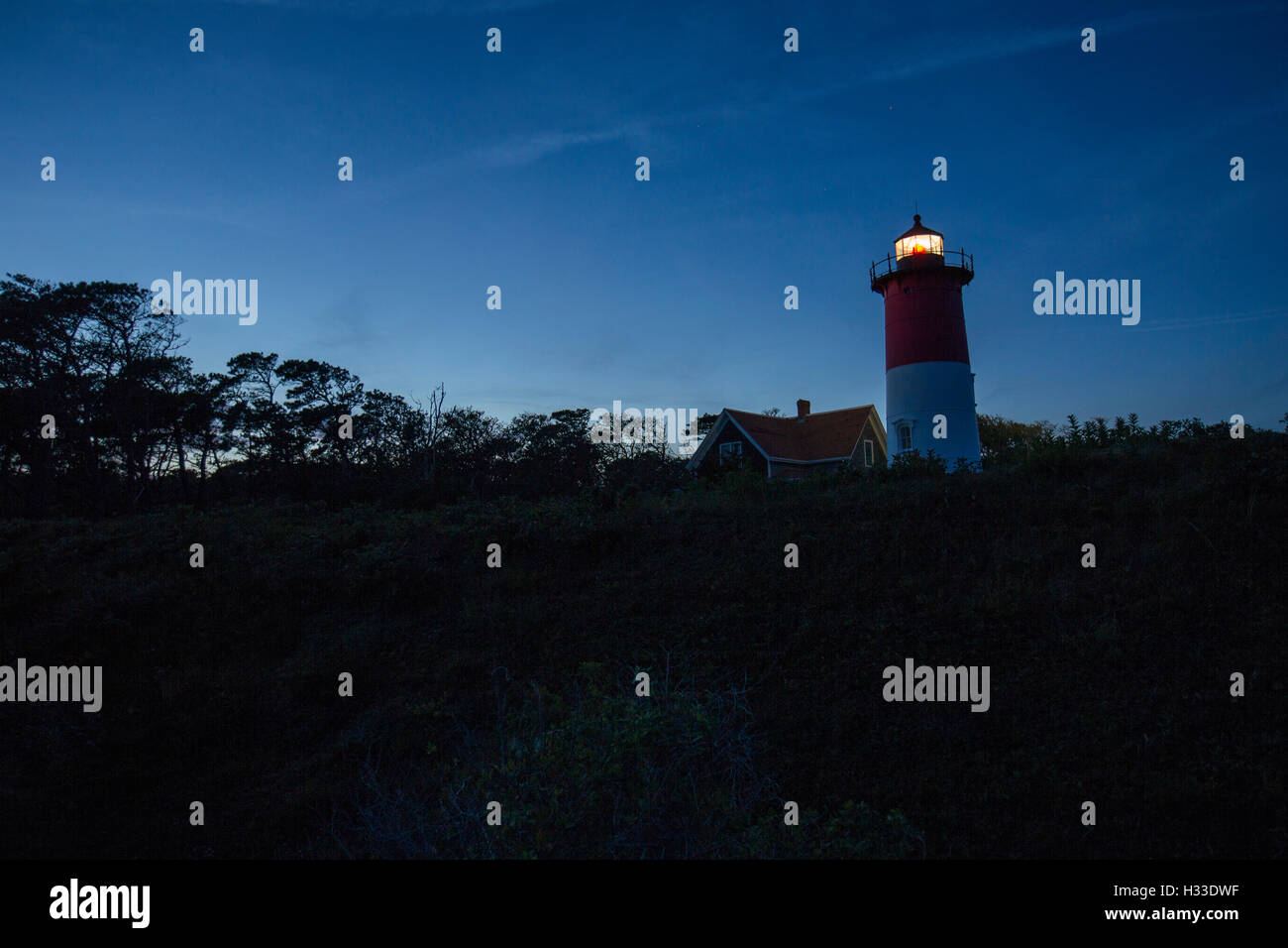 Nauset lighthouse night in cape hi-res stock photography and images - Alamy
