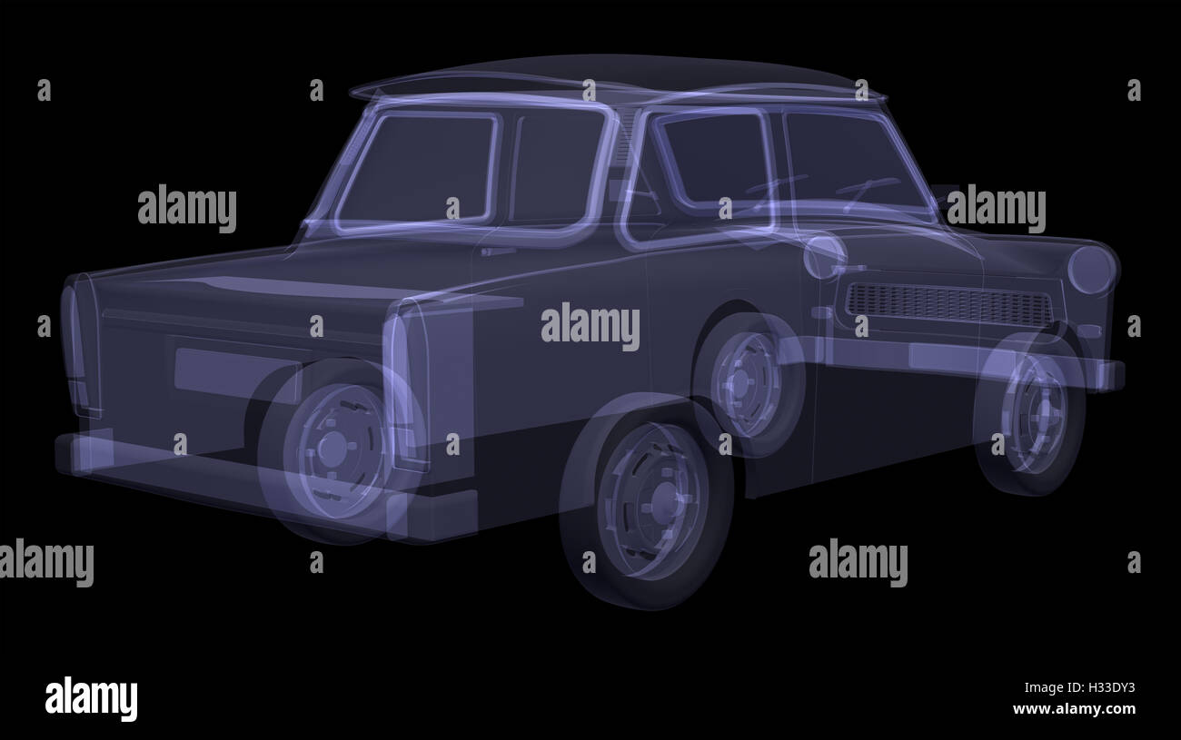 Retro car. X-ray render Stock Photo - Alamy