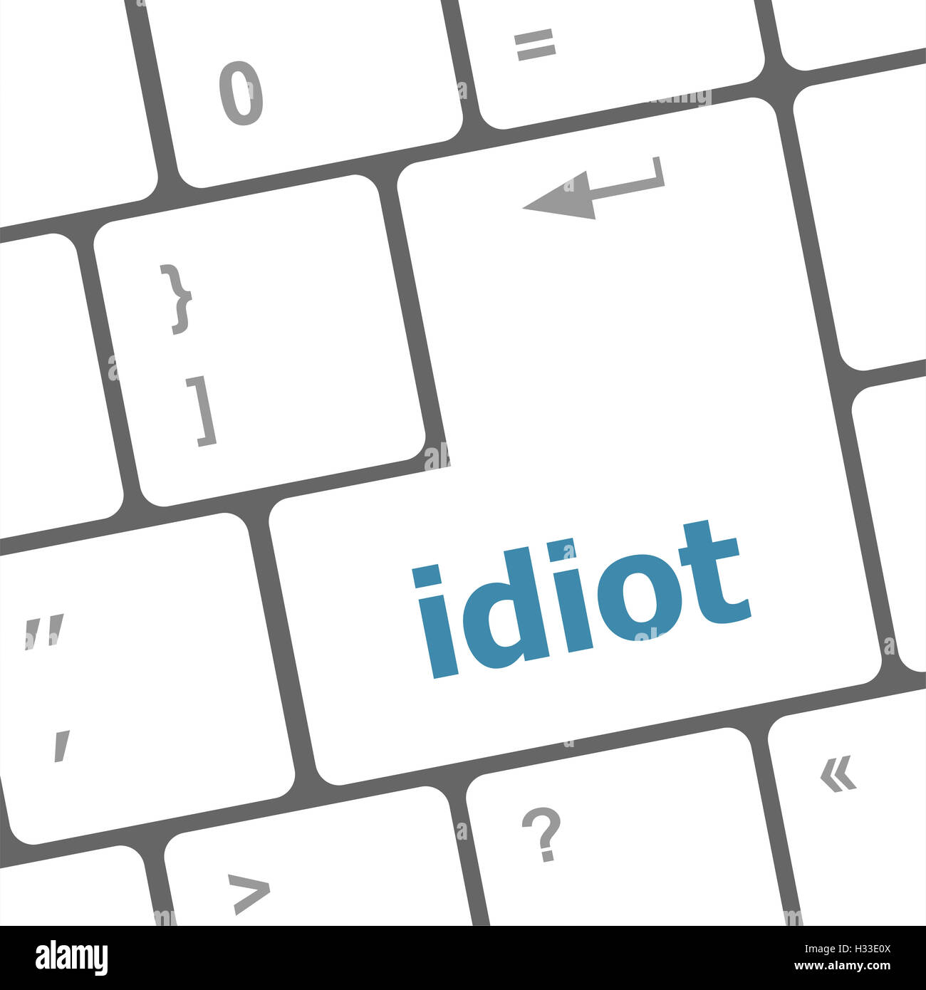 idiot word on computer pc keyboard key Stock Photo - Alamy