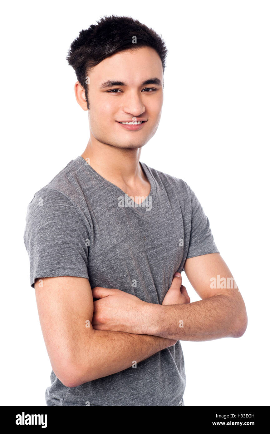 Smart guy posing with confidence Stock Photo - Alamy