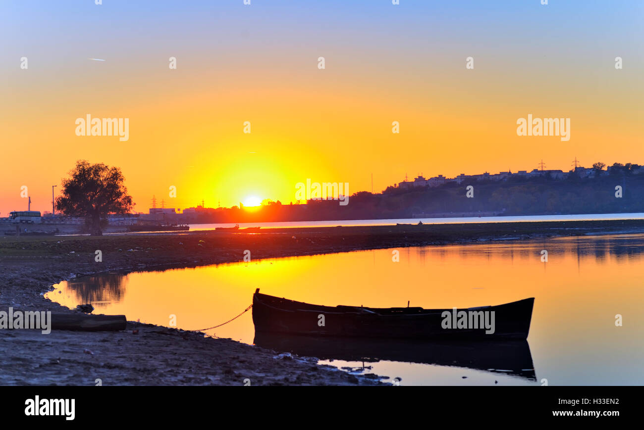 Boat on shore Stock Photo - Alamy
