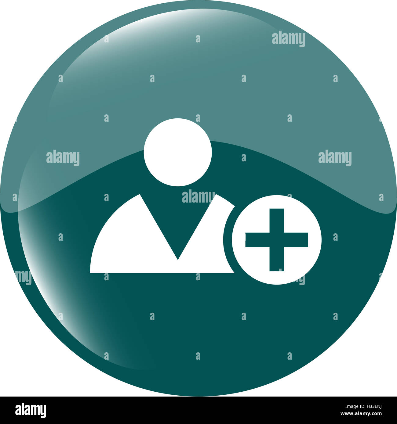 add friend button (icon) over white background Stock Photo - Alamy