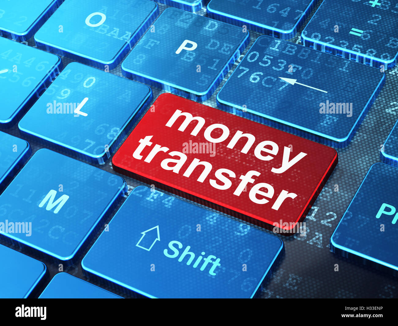 Finance concept: Money Transfer on computer keyboard background Stock ...