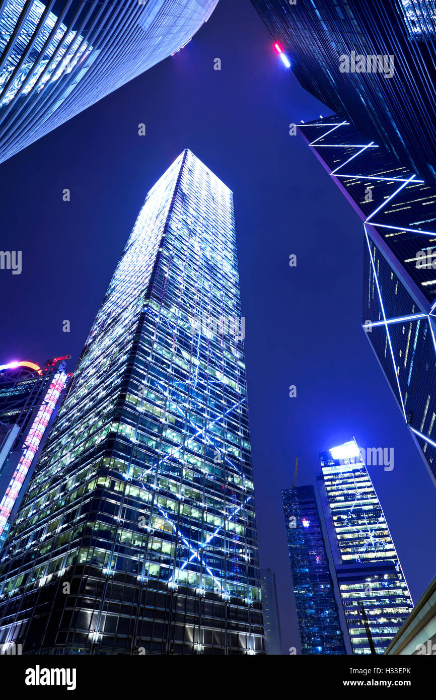 Office building to sky at night Stock Photo - Alamy