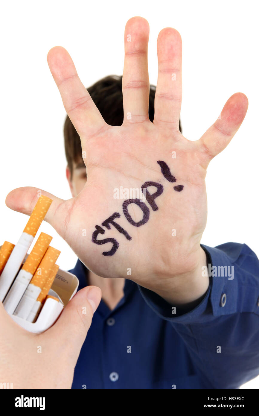 Teenager refuses Cigarette Stock Photo - Alamy