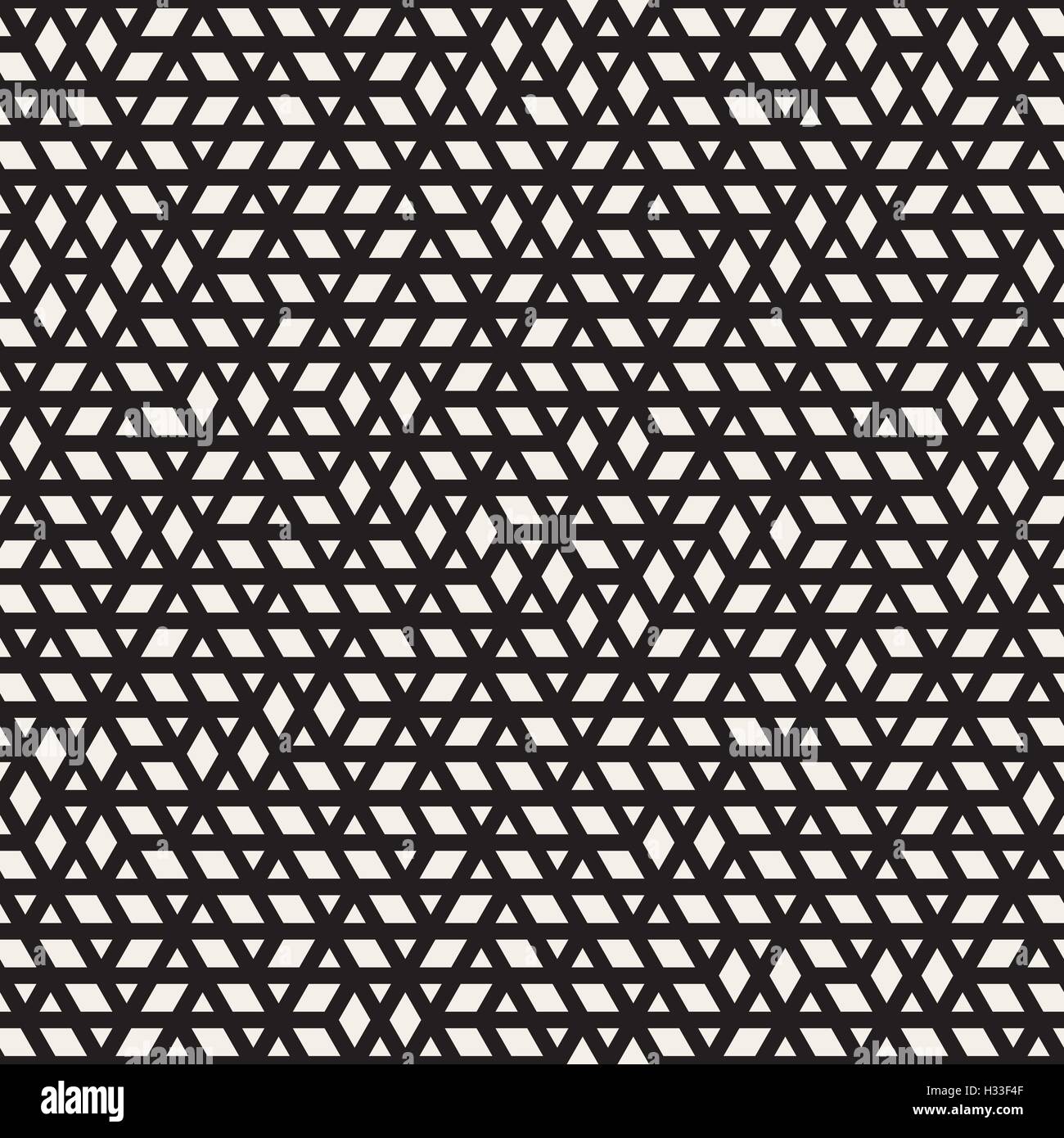 Vector Seamless Black and White Irregular Hexagonal Grid Pattern Stock ...