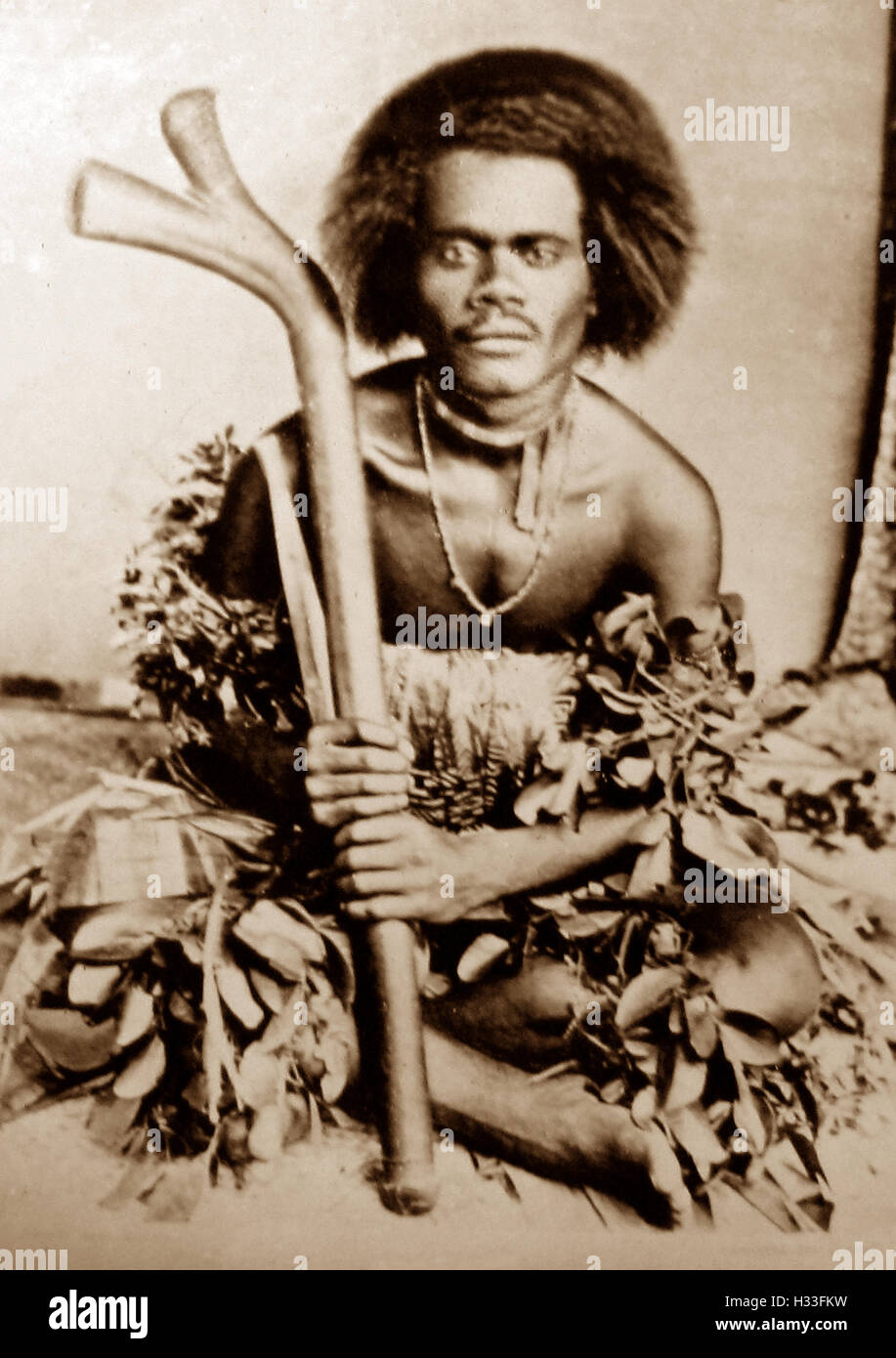 Fiji islander - Victorian period Stock Photo - Alamy