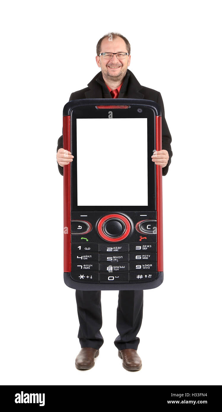 Man with cell phone Stock Photo - Alamy