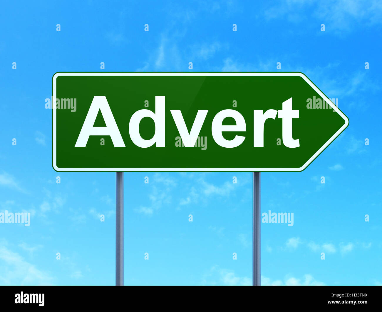 Marketing concept: Advert on road sign background Stock Photo - Alamy
