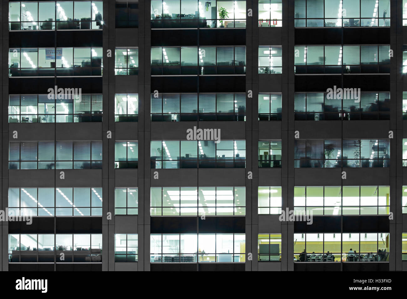 Office building at night Stock Photo - Alamy
