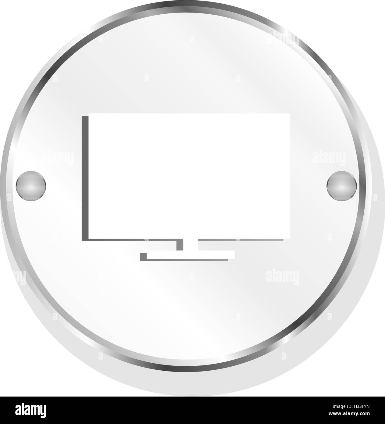 tv icon button, design element isolated on white Stock Photo - Alamy