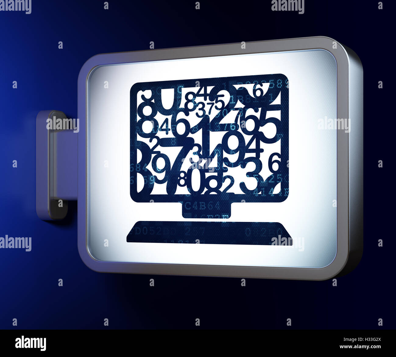 Education concept: Computer Pc on billboard background Stock Photo - Alamy