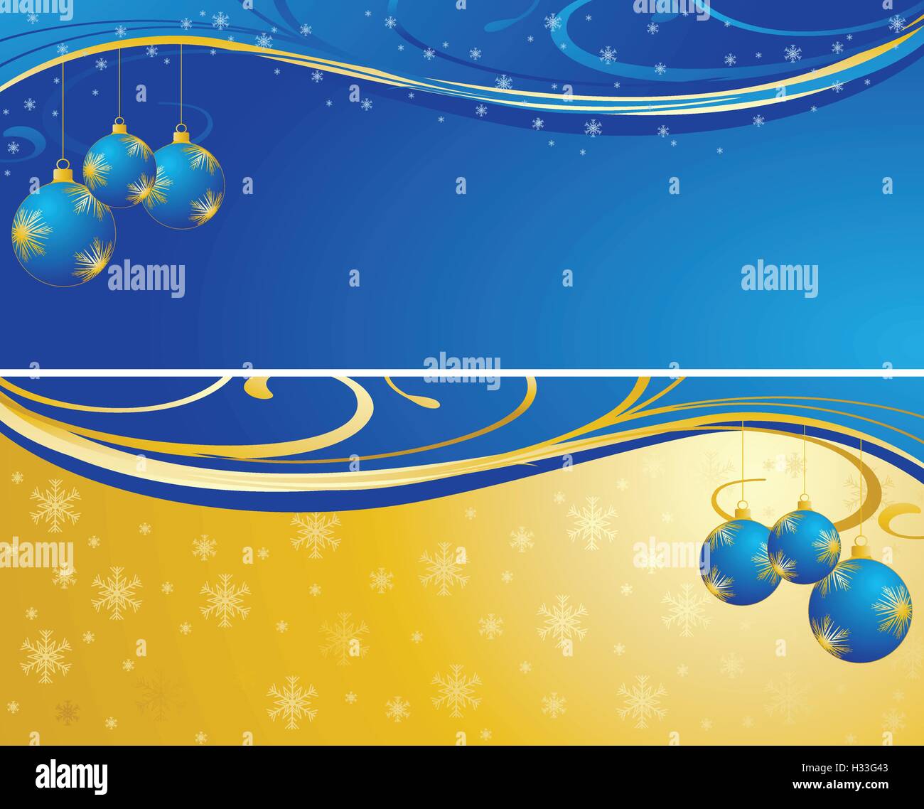 Blue gold christmas balls Stock Vector Images - Alamy
