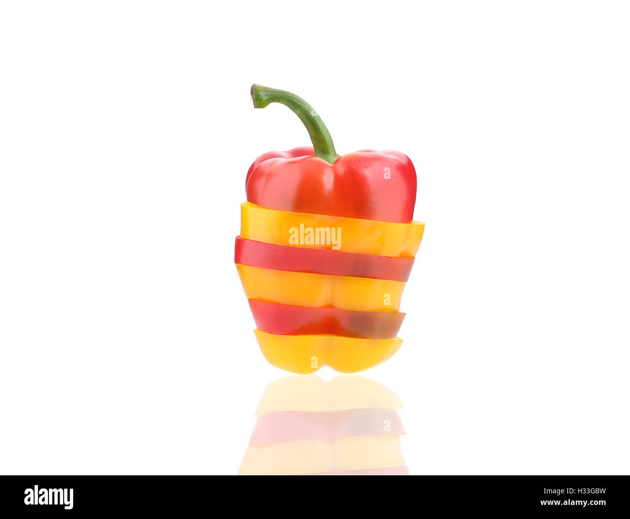 Slices of colorful bell pepper Stock Photo - Alamy