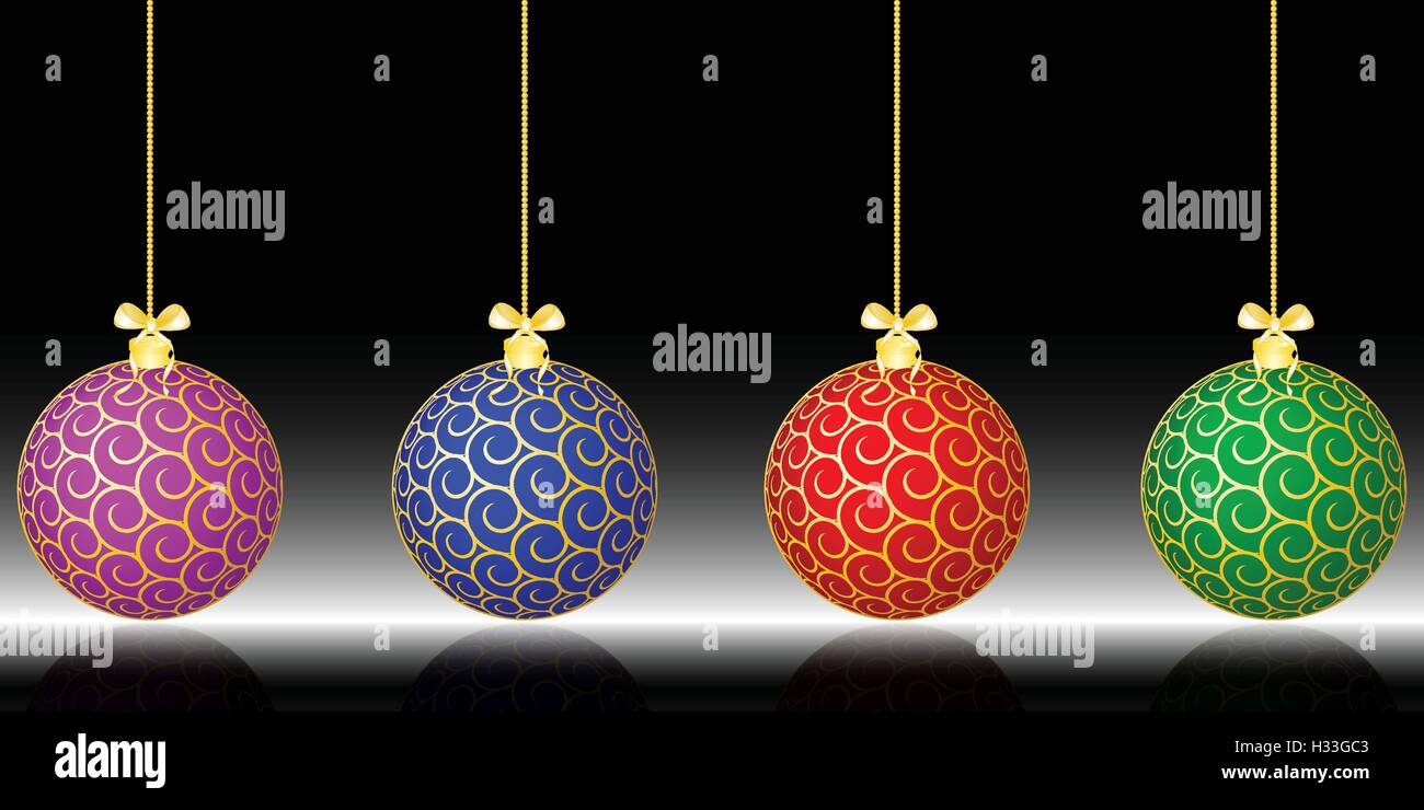 Red christmas balls lights Stock Vector Images - Alamy