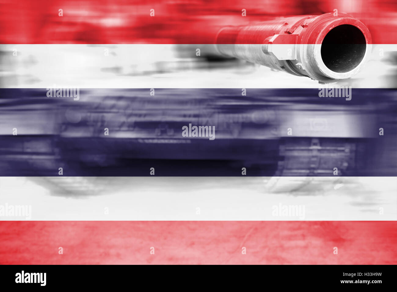 military strength theme, motion blur tank with Thailand flag Stock ...