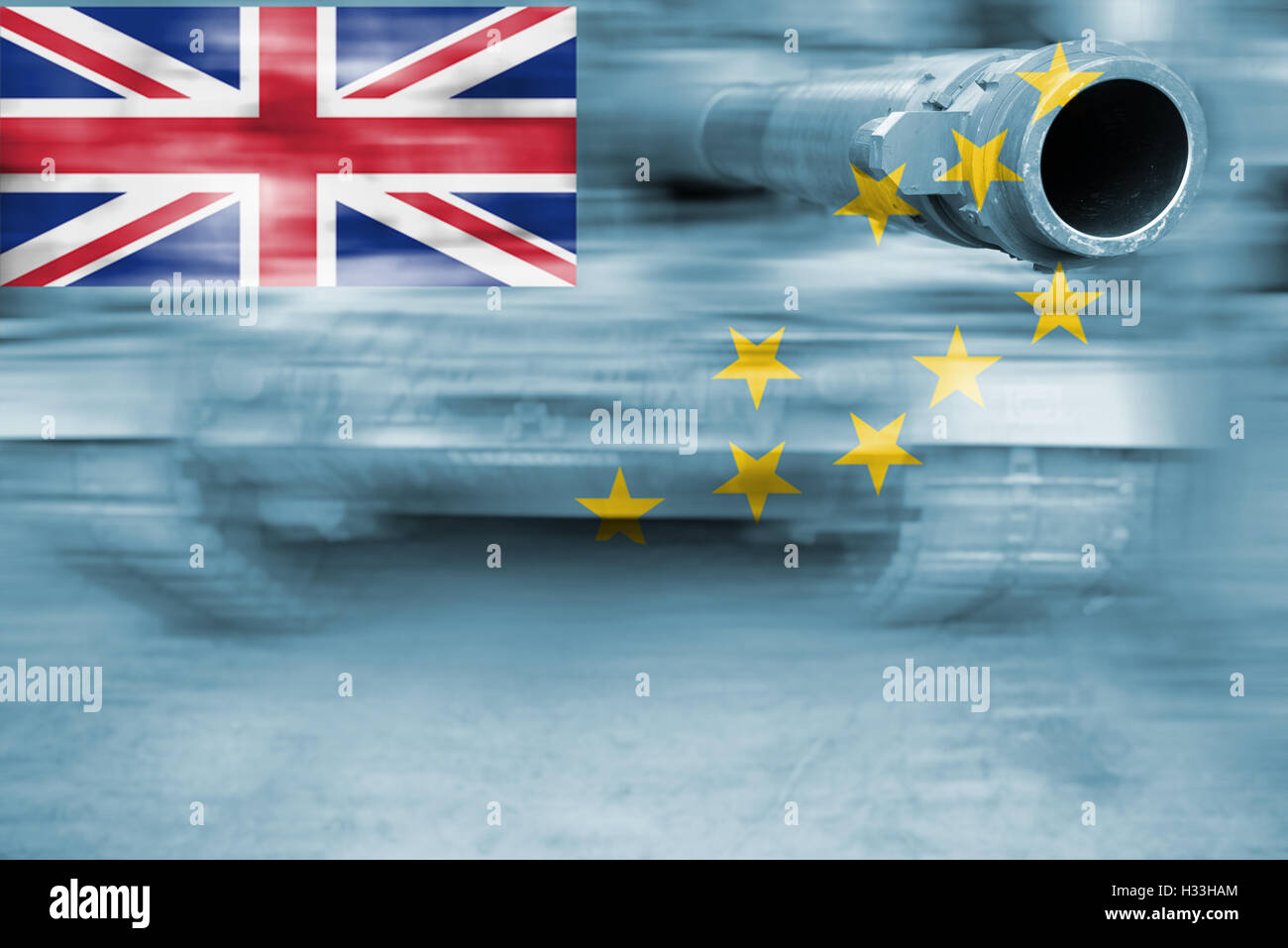 military strength theme, motion blur tank with Tuvalu flag Stock Photo ...