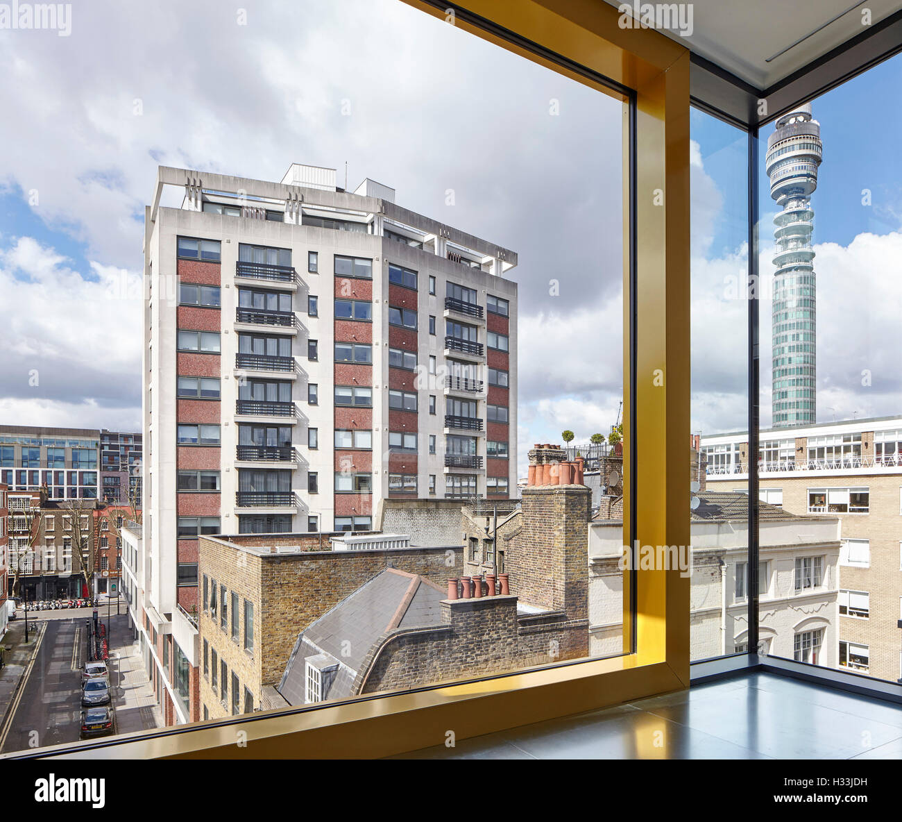 Looking out towards the BT tower. Gold anodized window frames. 46 ...