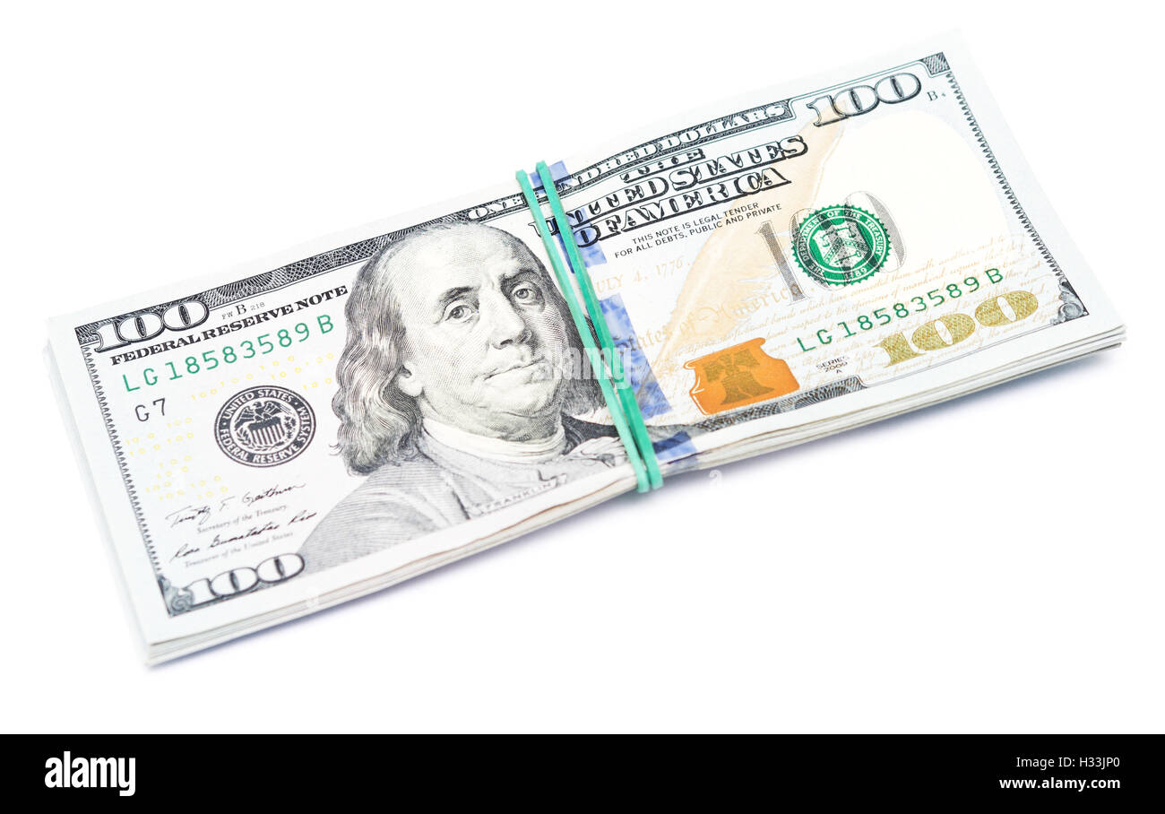 dollars isolated on white background Stock Photo - Alamy