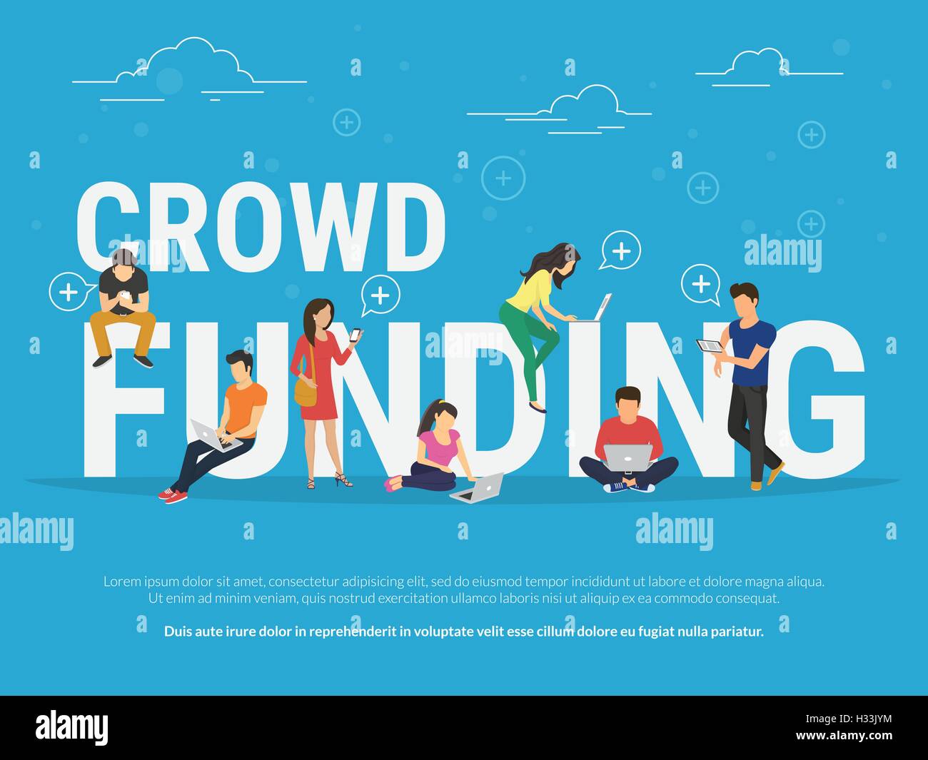 Crowd funding concept illustration Stock Vector Image & Art - Alamy