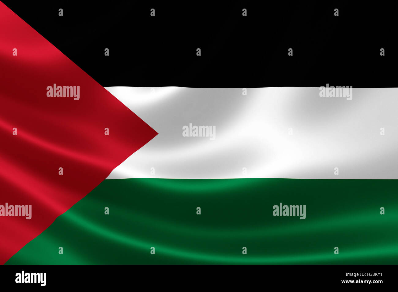 3D rendering of the Palestinian flag on satin texture Stock Photo - Alamy