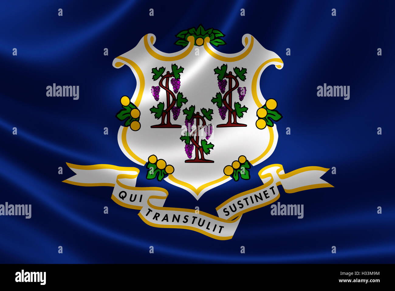 3D rendering of the flag of Connecticut on satin texture Stock Photo ...